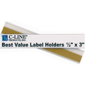 C-Line Products Peel & Stick Shelf/Bin Label Holders 1/2"" X