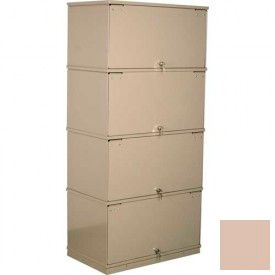 Stackbin Four-Shelf Lockable X-Ray Storage Cabinet Beige